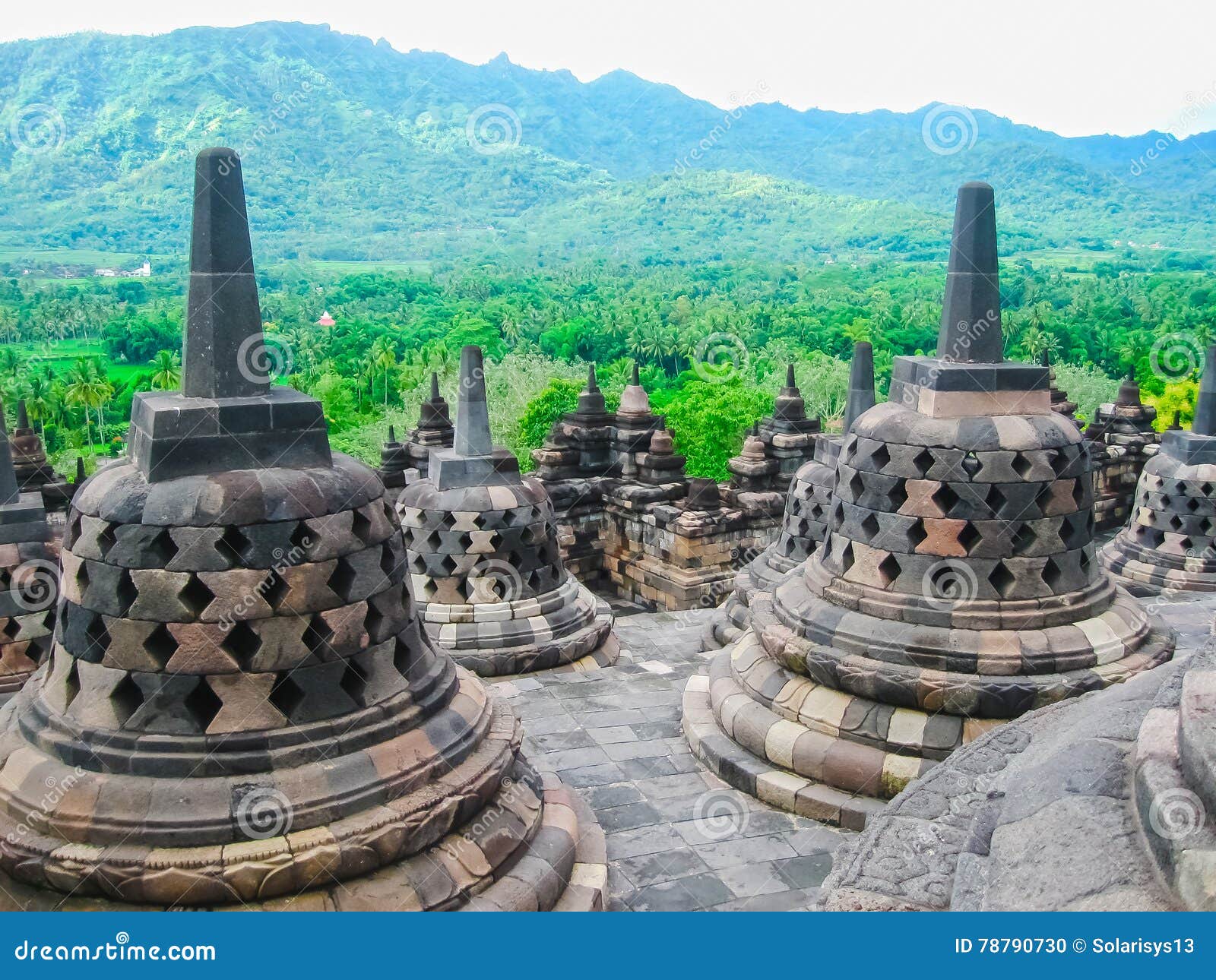Stupas in Borobudur Temple, Central Java at Indonesia Stock Photo ...