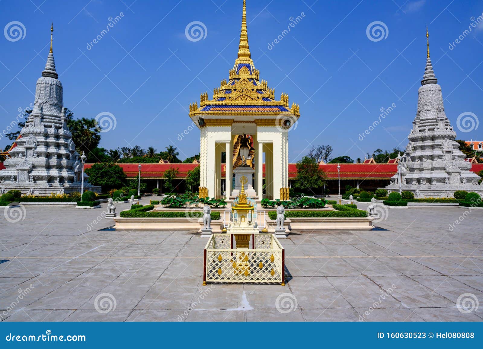 Stupas in Royal Palace District in Phnom Penh, Cambodia. Stock Image ...