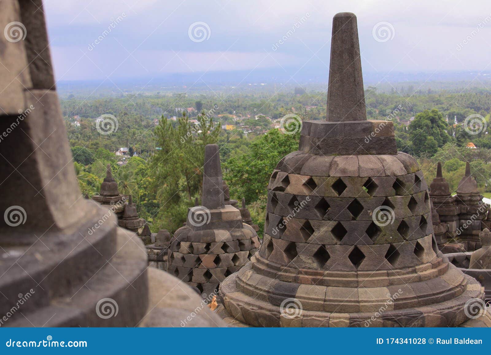 Stupas and Surroundings at Borobudur Temple in Java Indonesia 01 Stock ...