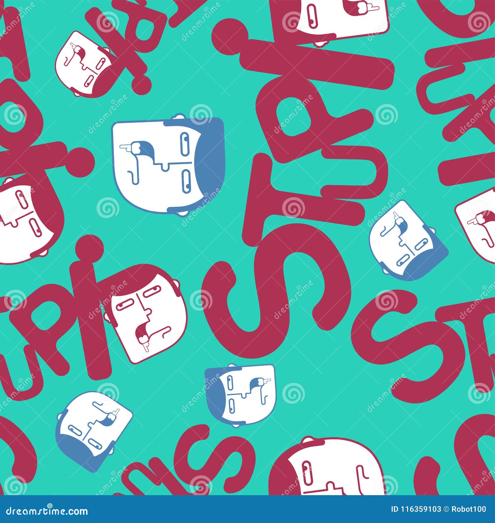 Stupid Pattern Seamless. Silly Ornament. Sheepish Background. Vector ...