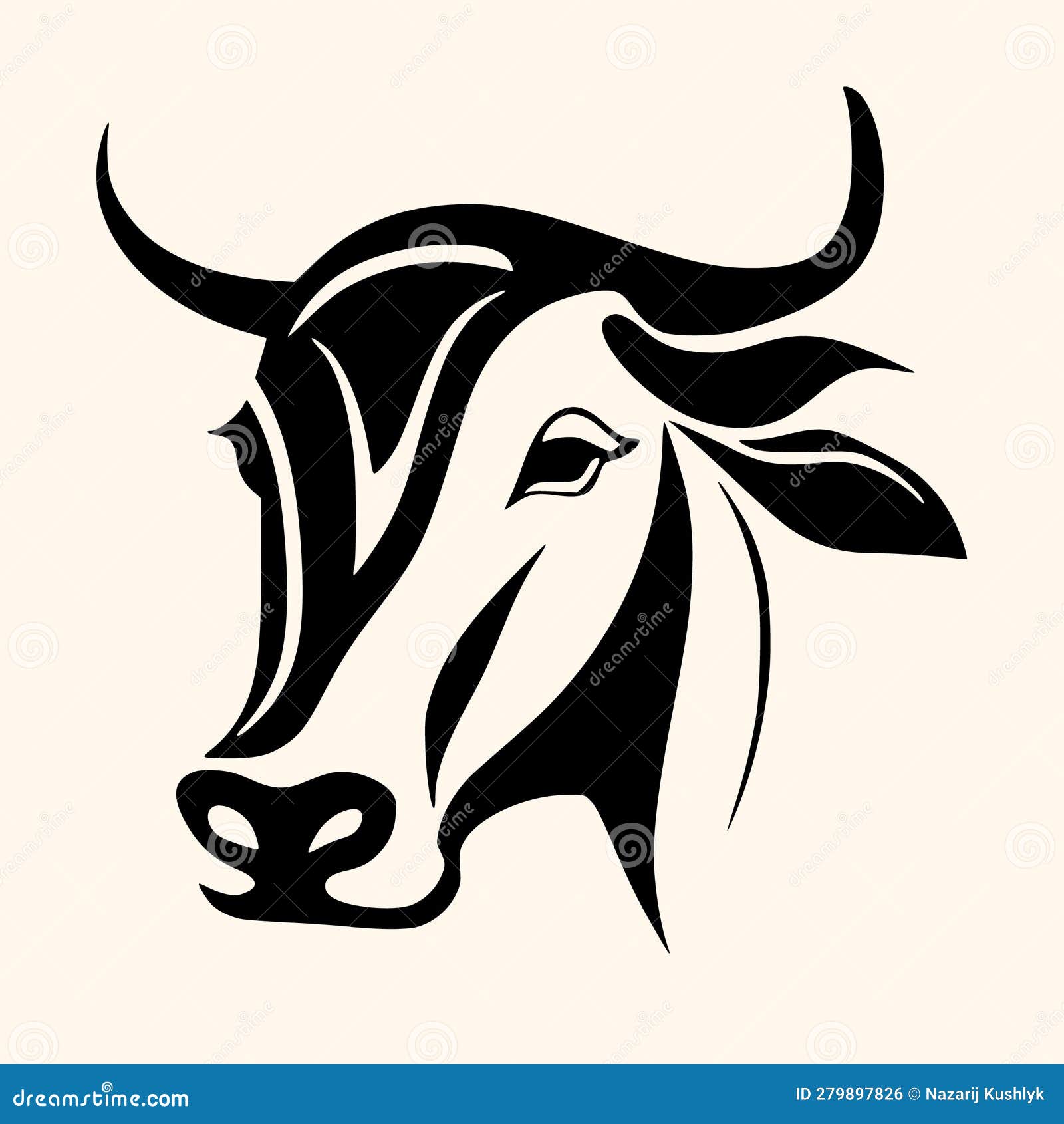 Cow Vector for Logo or Icon,clip Art, Drawing Elegant Minimalist Style ...