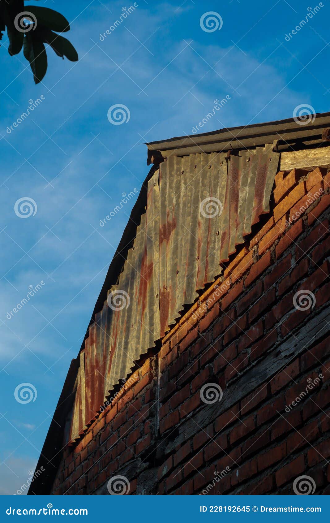 Sturdy Brick Building Background Stock Image - Image of window, blue ...