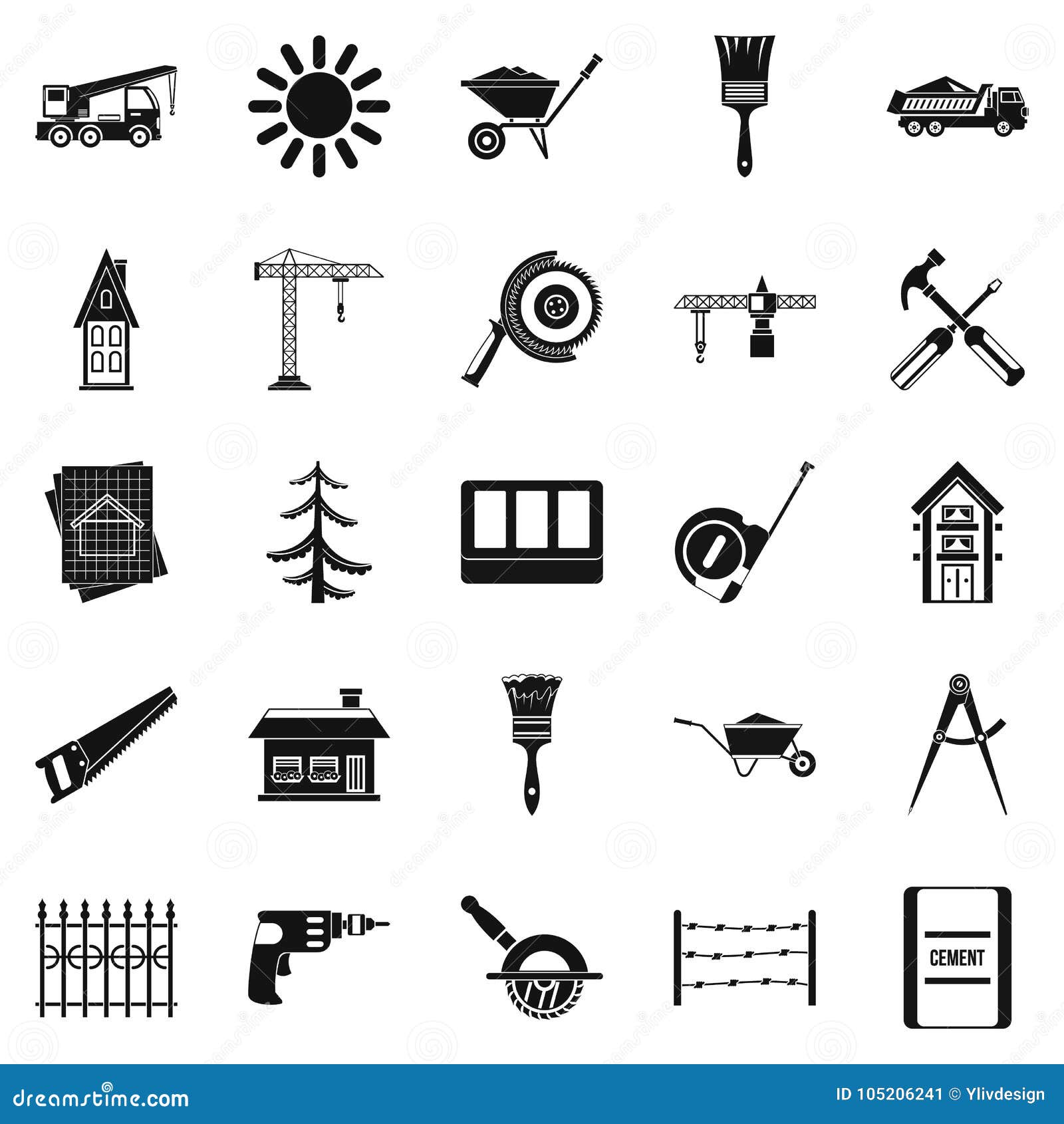 Sturdy Construction Icons Set, Simple Style Stock Vector - Illustration ...