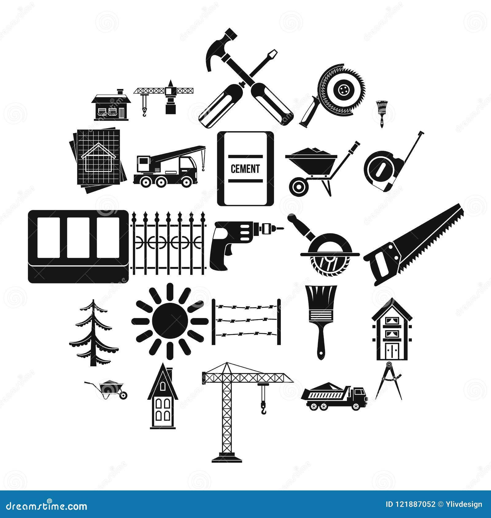 Sturdy Construction Icons Set, Simple Style Stock Vector - Illustration ...