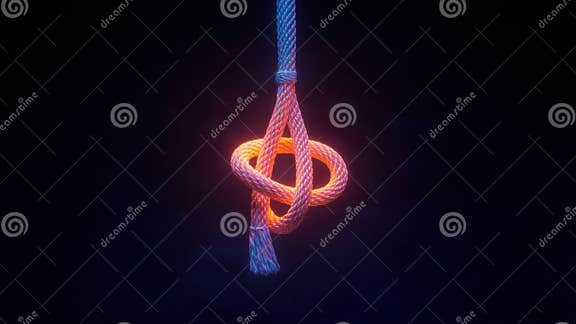 Sturdy Loop Knot Stands Strong among Broken Ropes, Symbolizing ...