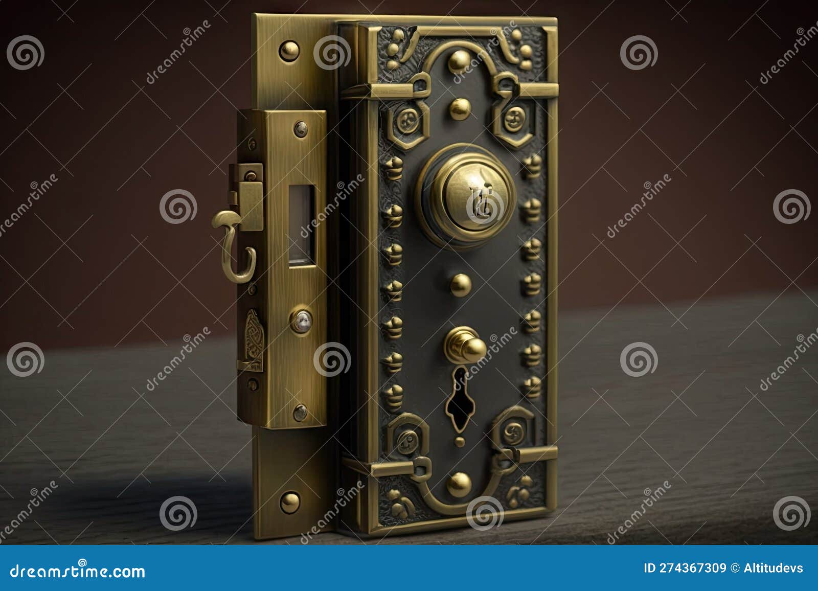 Sturdy Metal Door Lock, with Solid Brass Hinge and Deadbolt Stock ...