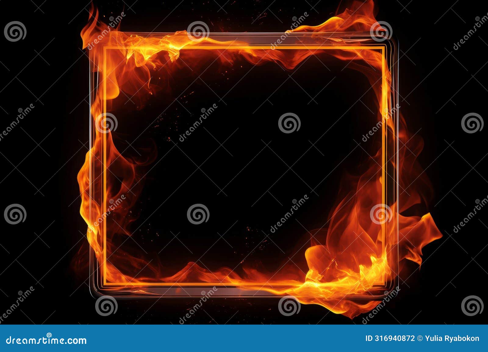 Sturdy Rectangle Fire Frame Simple. Generate Ai Stock Photo - Image of ...