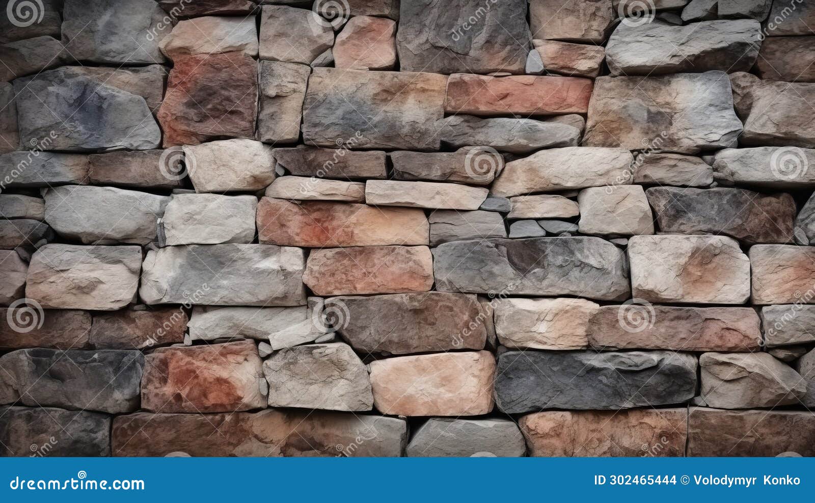 A Sturdy and Solid Stone Wall Built with a Combination of Rocks and ...