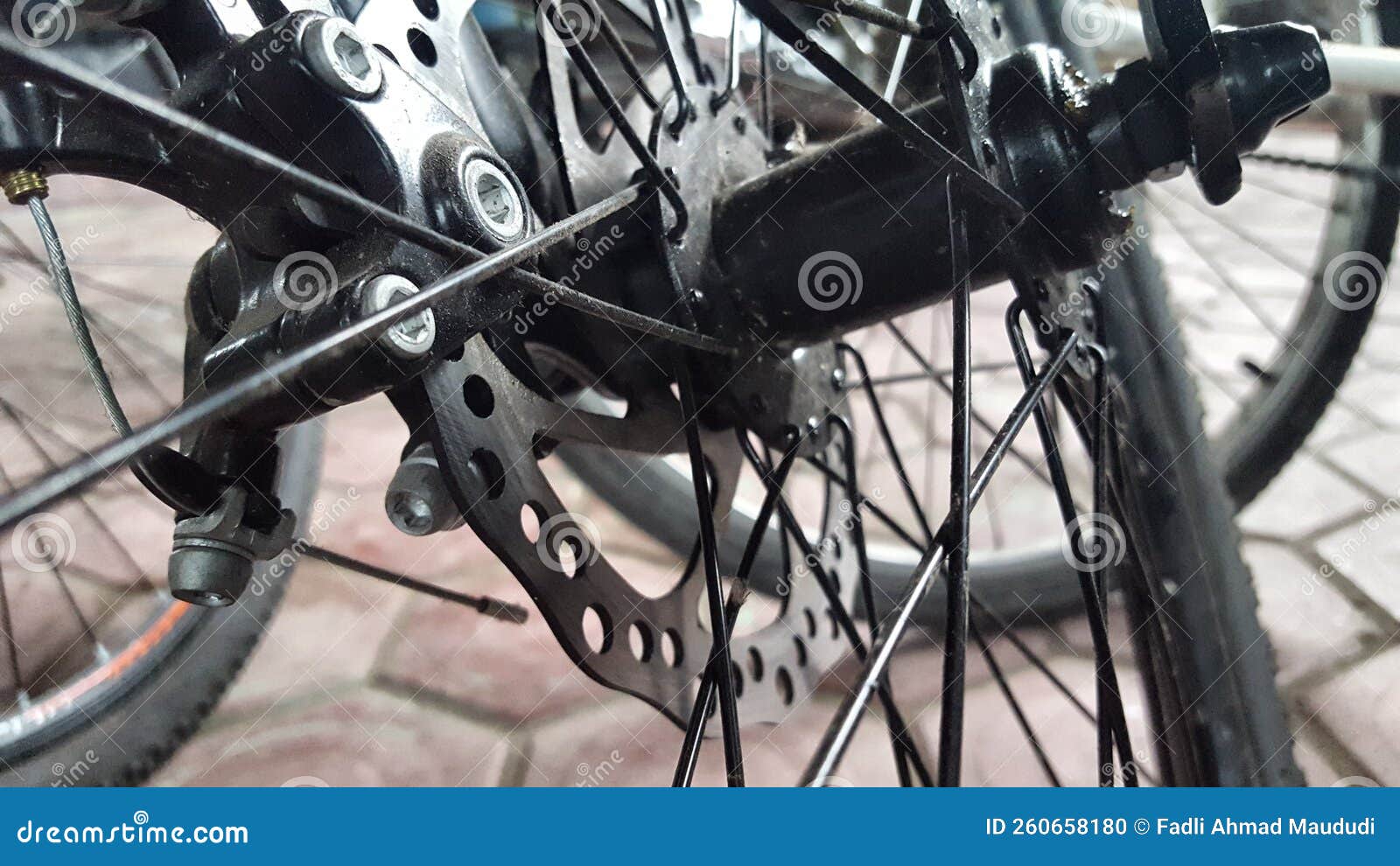 Sturdy Spoke Wheels with Disc Brakes Installed Stock Photo - Image of ...