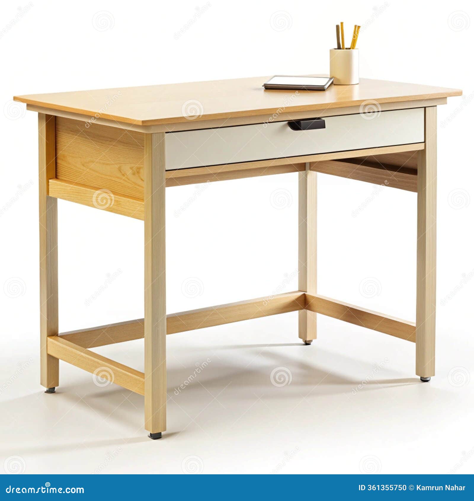 Sturdy Study Table Isolated on White Background Stock Illustration ...