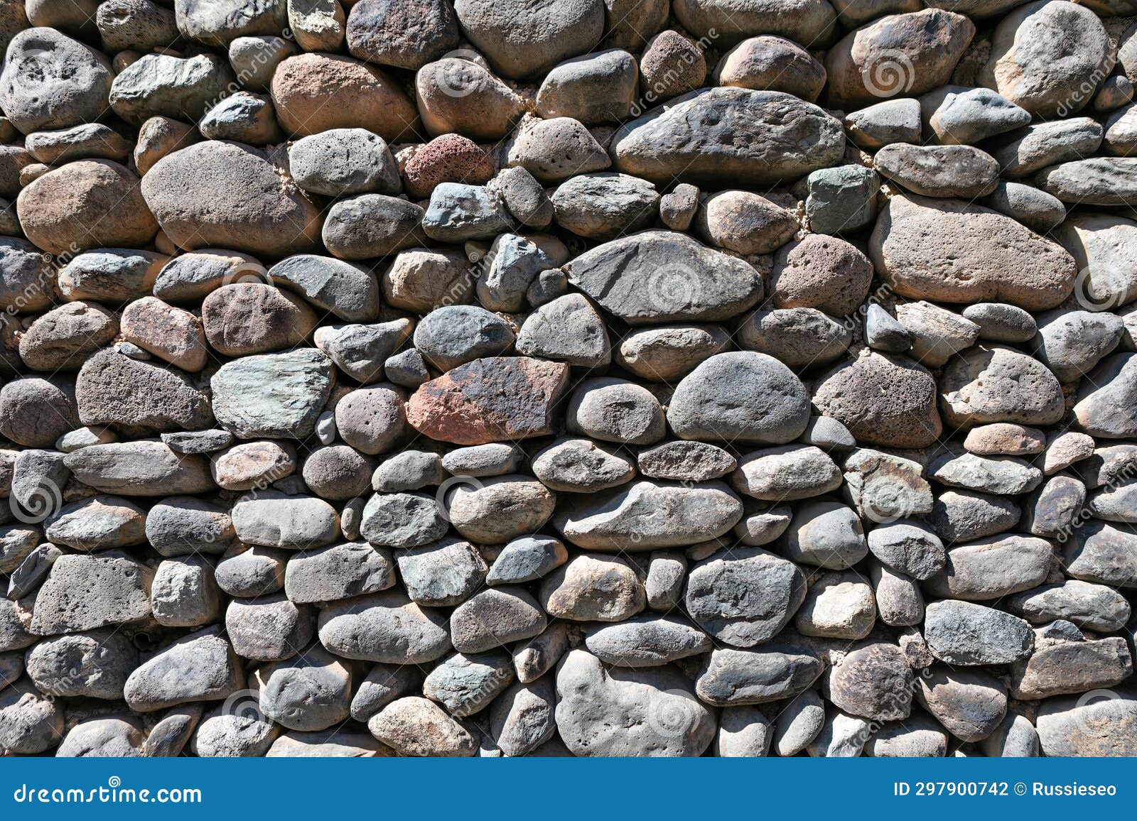 Sturdy Wall Constructed from a Diverse Stones Stock Photo - Image of ...