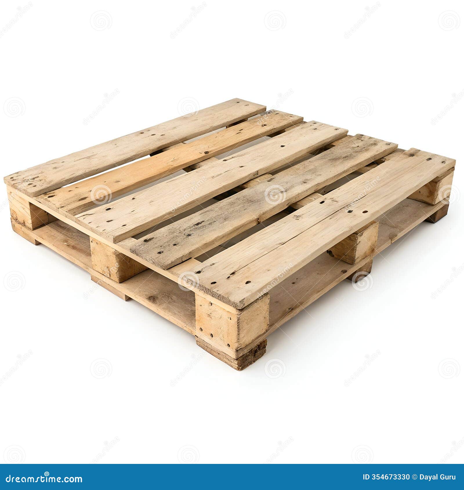 Sturdy Wooden Pallet Isolated on White Background Stock Illustration ...