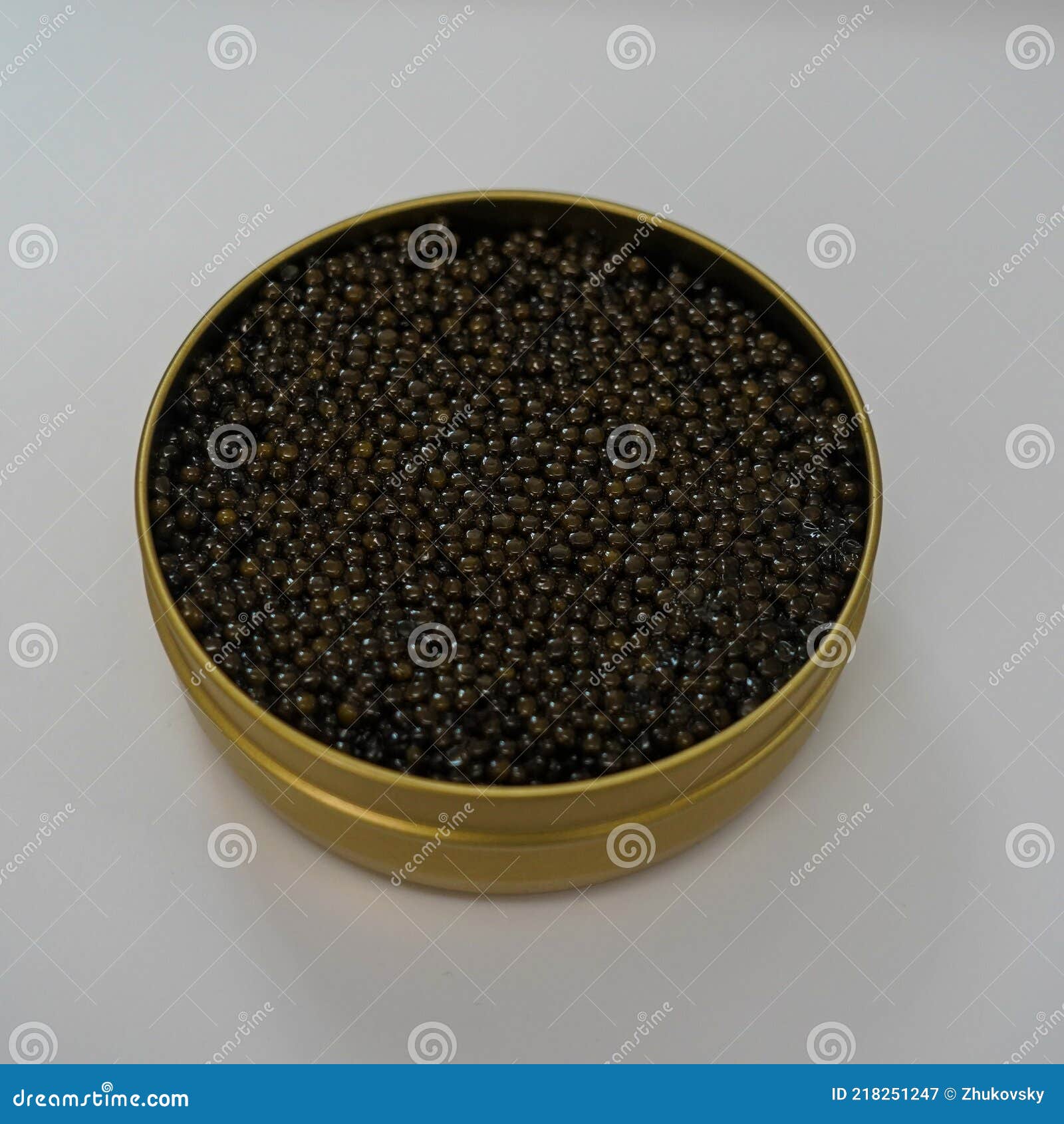 Sturgeon Black Caviar in Tin Can Stock Image - Image of food, healthy ...