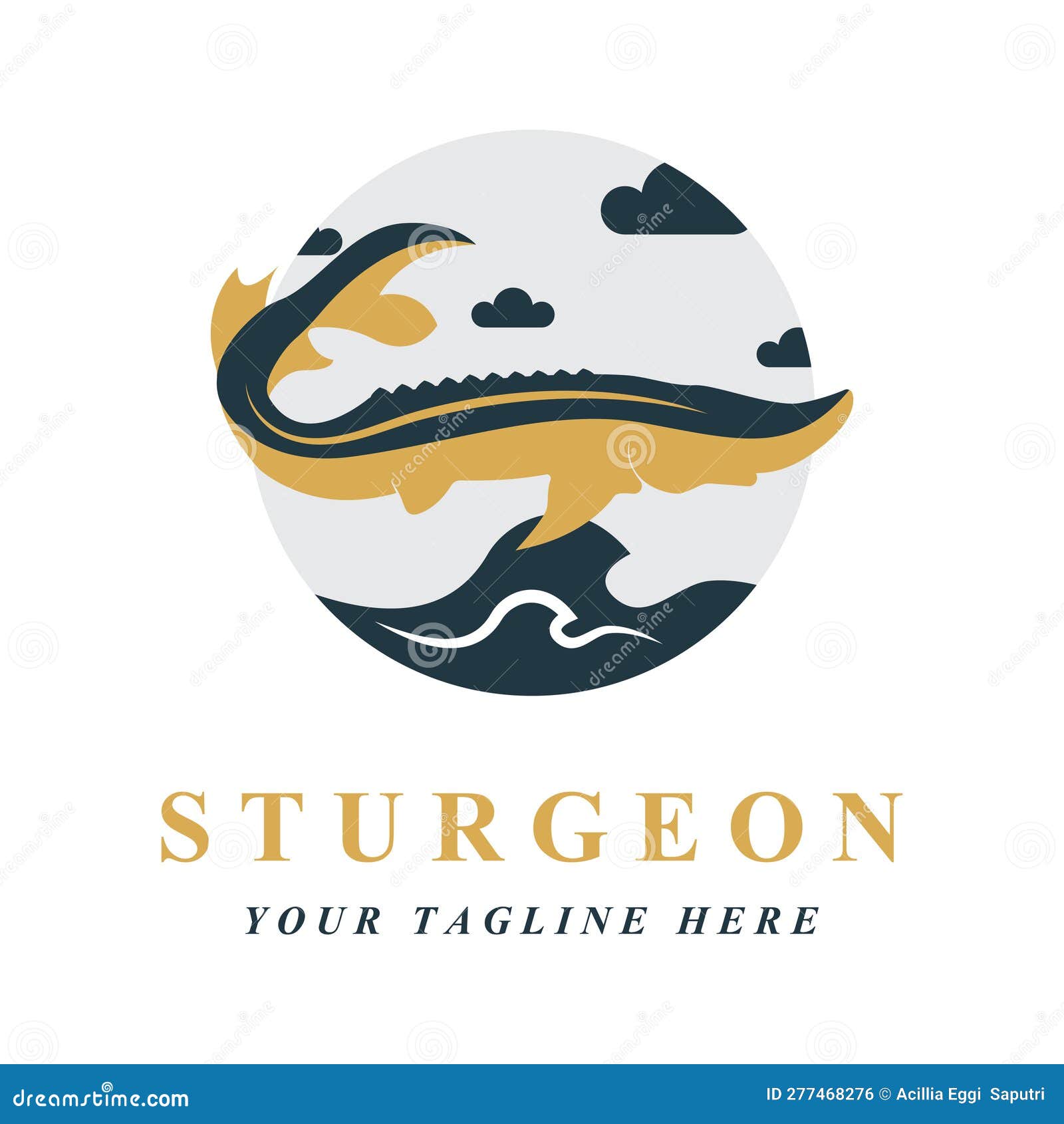 Sturgeon logo vector stock vector. Illustration of fish - 277468276