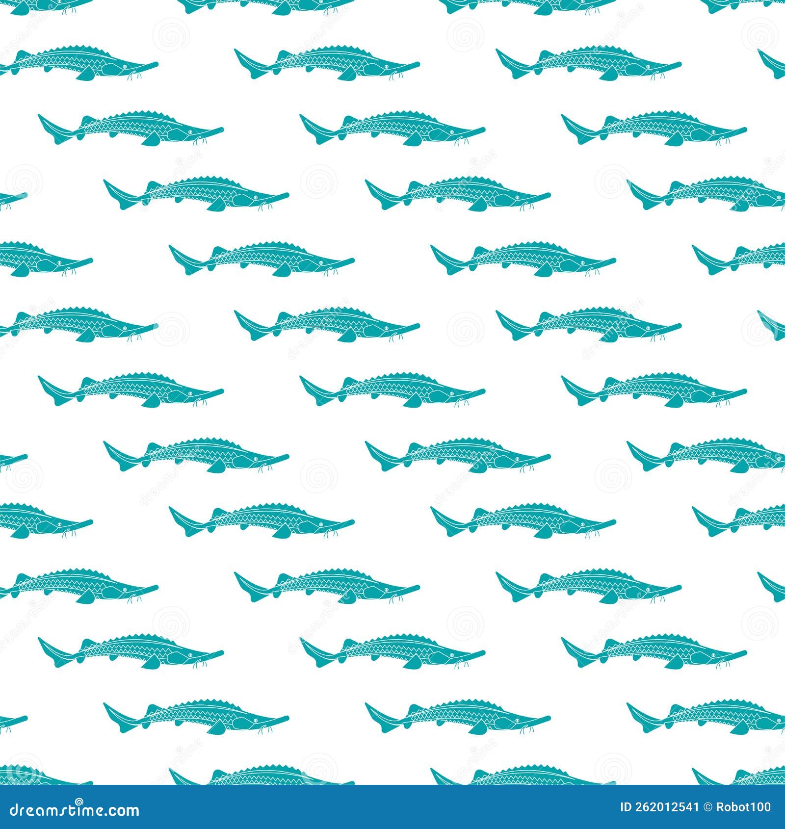 Sturgeon Pattern Seamless. Fish Background Stock Vector - Illustration ...