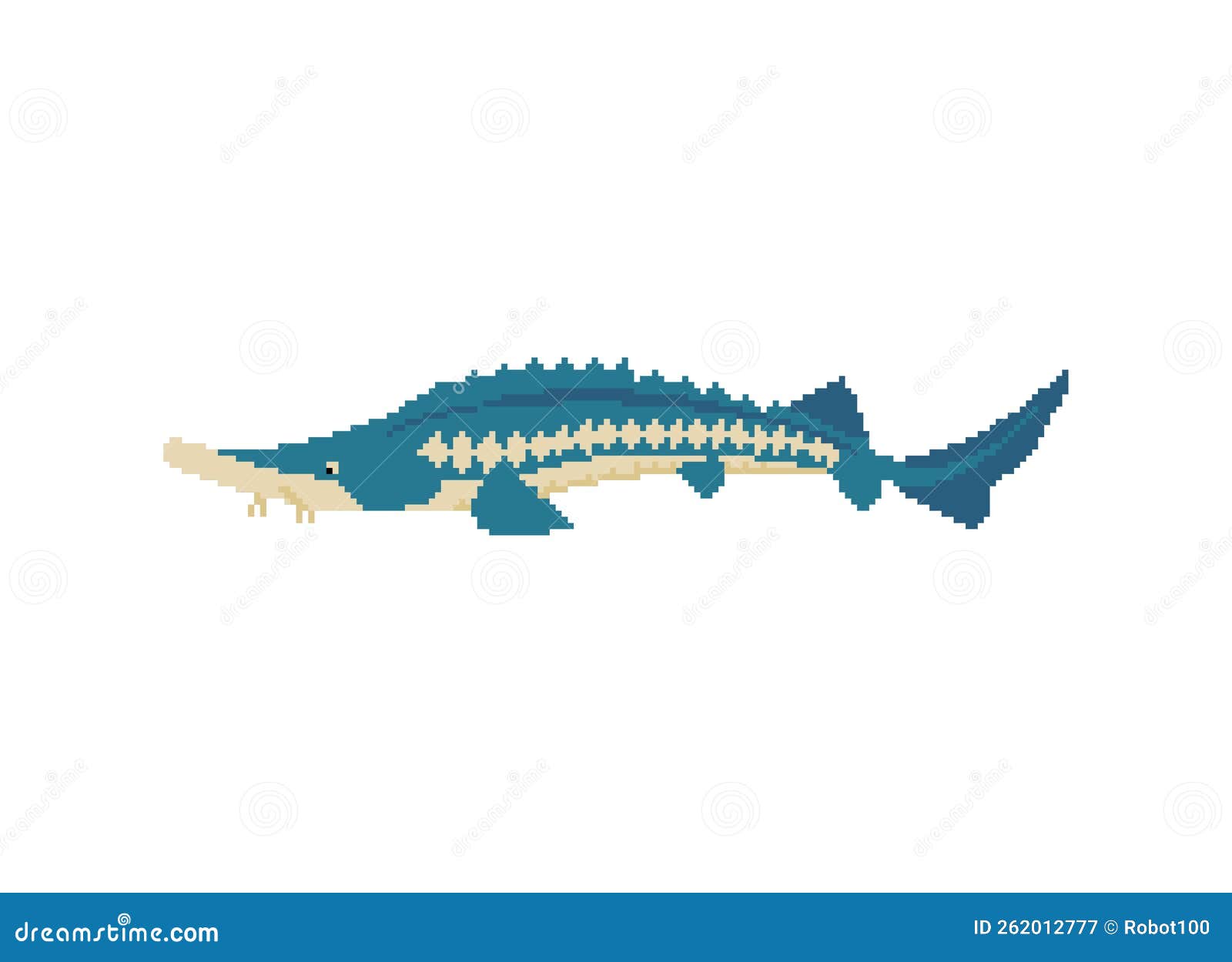 Sturgeon Pixel Art. 8 Bit Fish Sign Stock Vector - Illustration of reef ...