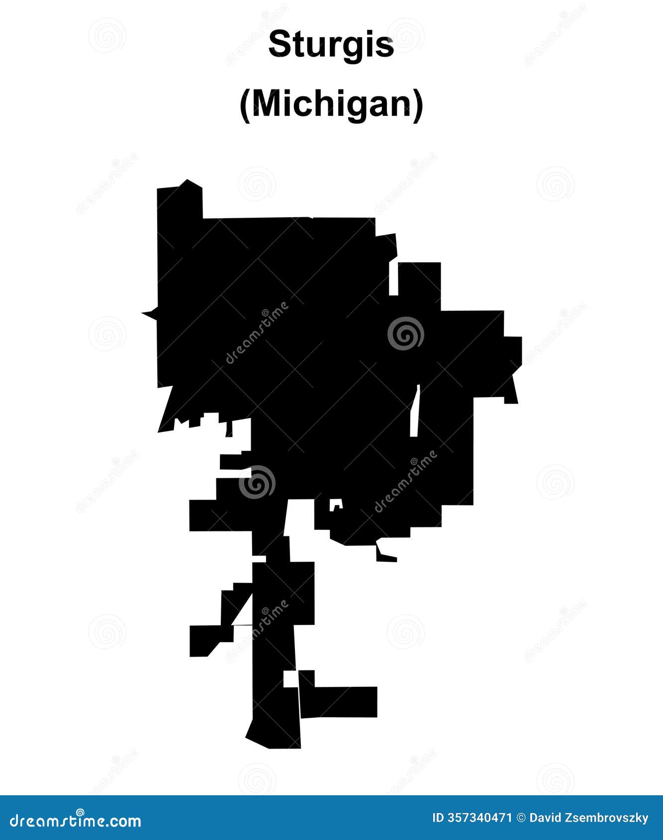 Sturgis Outline Map Cartoon Vector | CartoonDealer.com #357340471