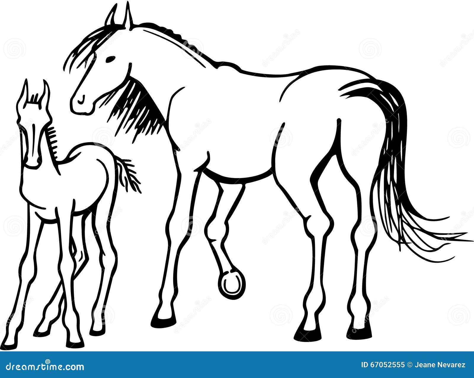 Stute und Fohlen vektor abbildung. Illustration von stute - 67052555