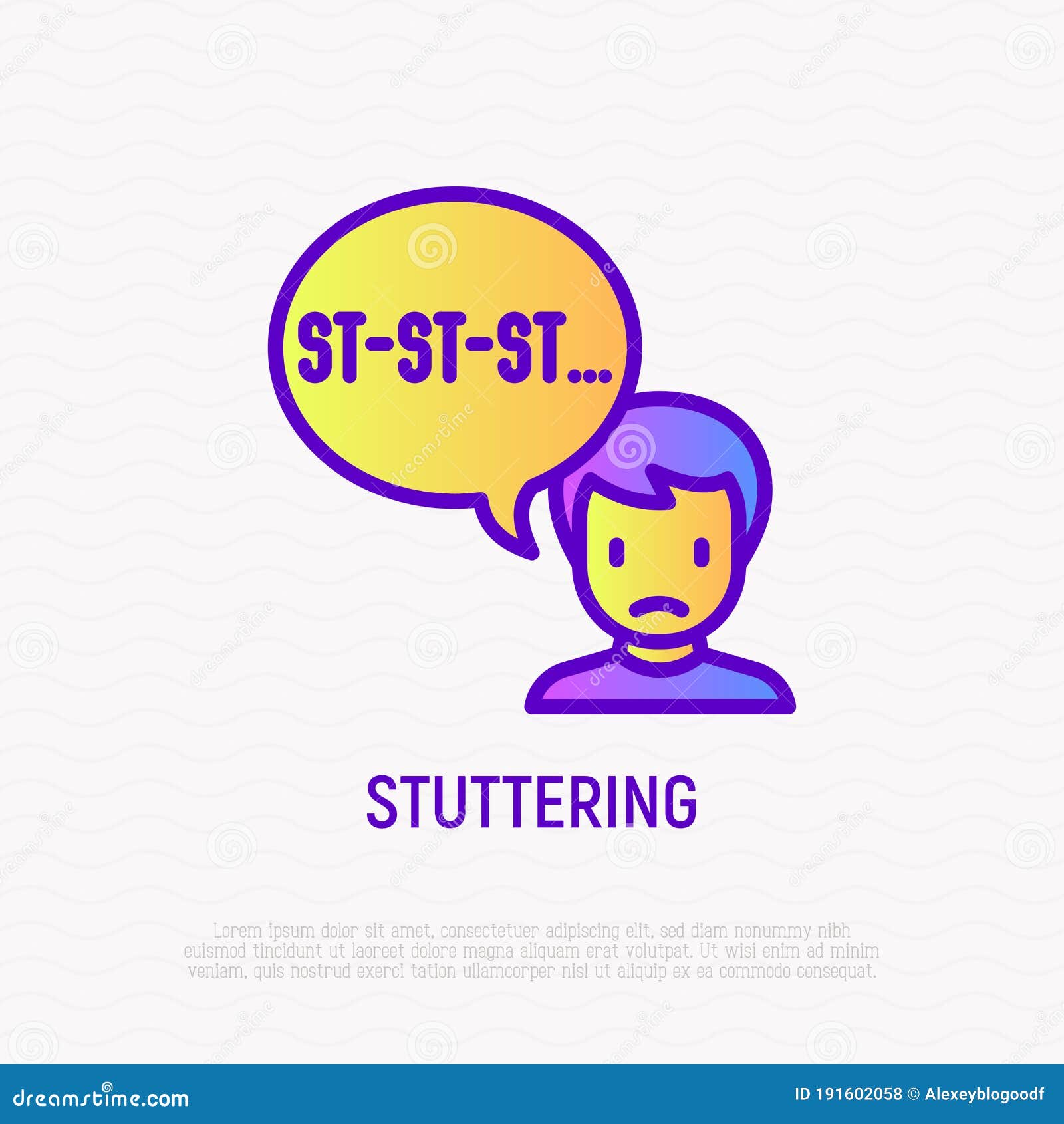 Stuttering Thin Line Icon. Modern Vector Illustration Stock Vector ...