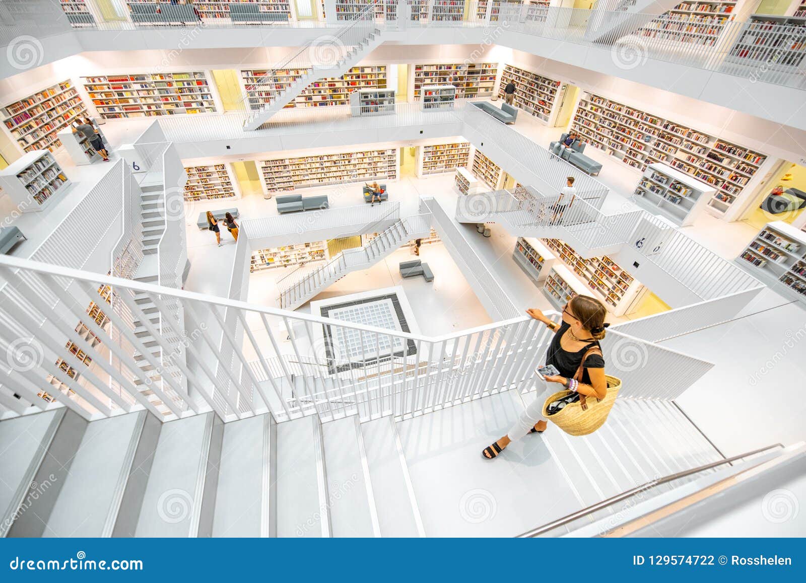 Stuttgard City Library editorial photography. Image of people - 129574722