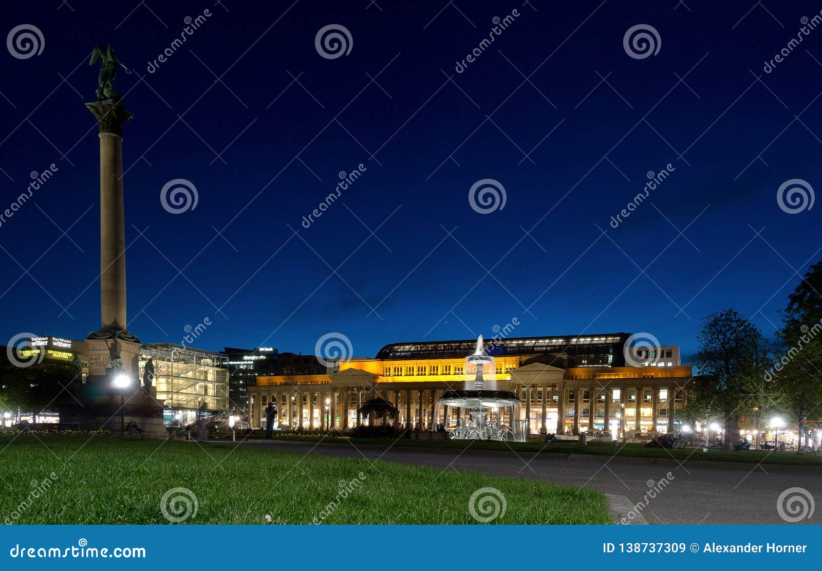 Stuttgart castle at night editorial stock image. Image of culture ...