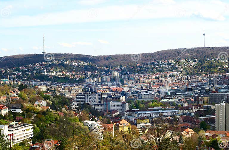 Stuttgart City stock photo. Image of urban, skyline, cloudy - 5111952