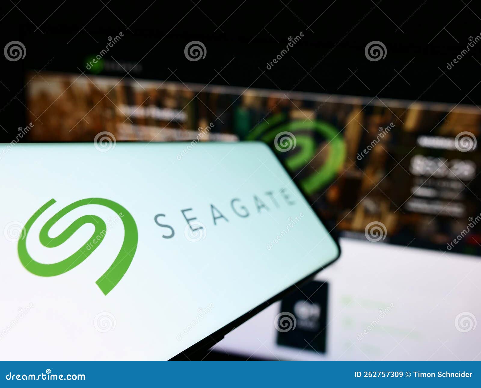 Cellphone with Logo of American Data Storage Company Seagate Technology ...