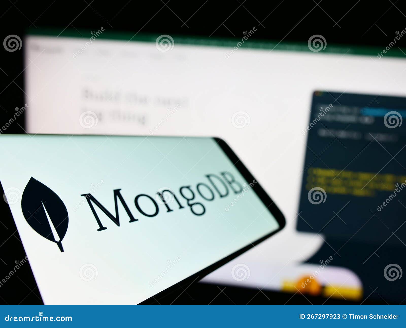 Cellphone with Logo of American Database Software Company MongoDB Inc ...