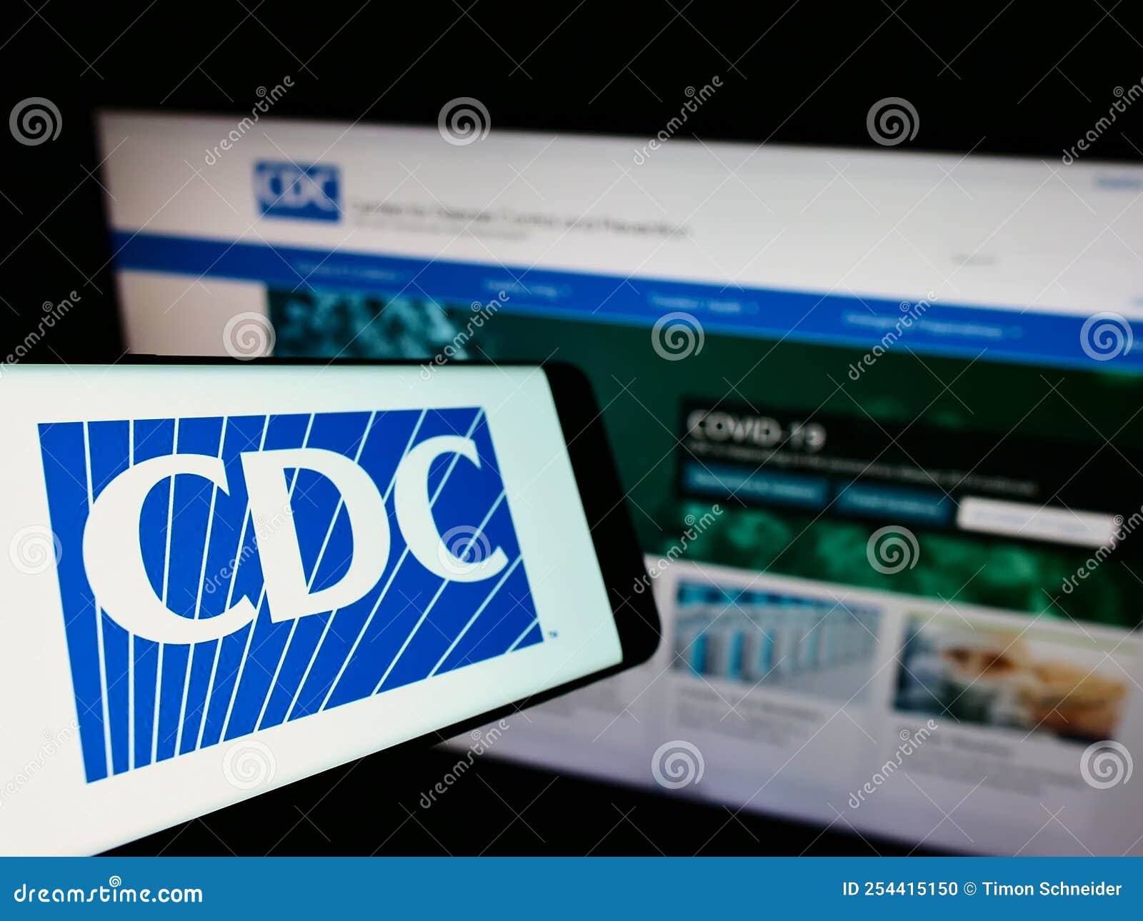 Cellphone with Logo of Centers for Disease Control and Prevention (CDC ...