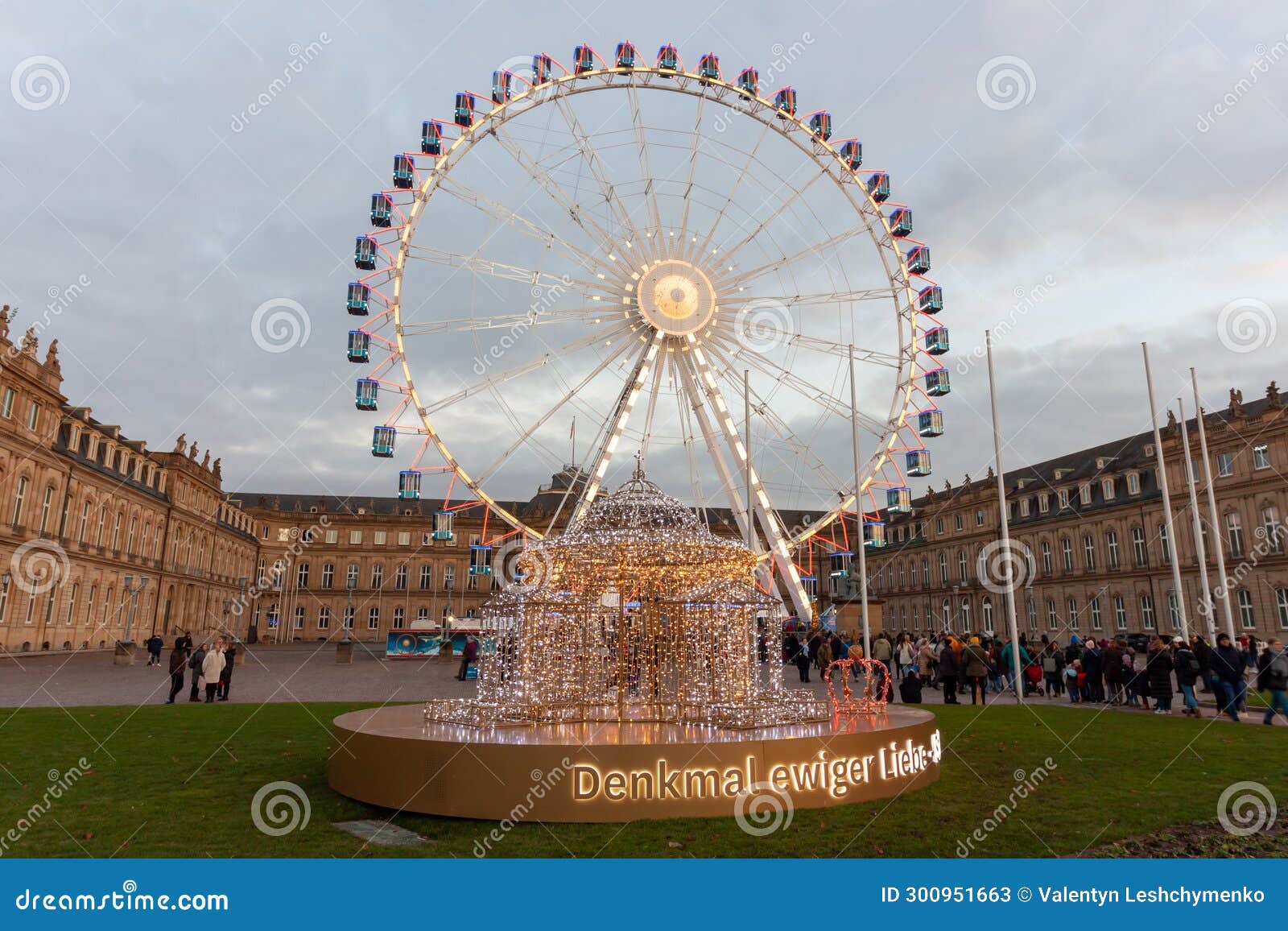 Ferris Wheel a Week before Christmas on the Main Square of Stuttgart ...