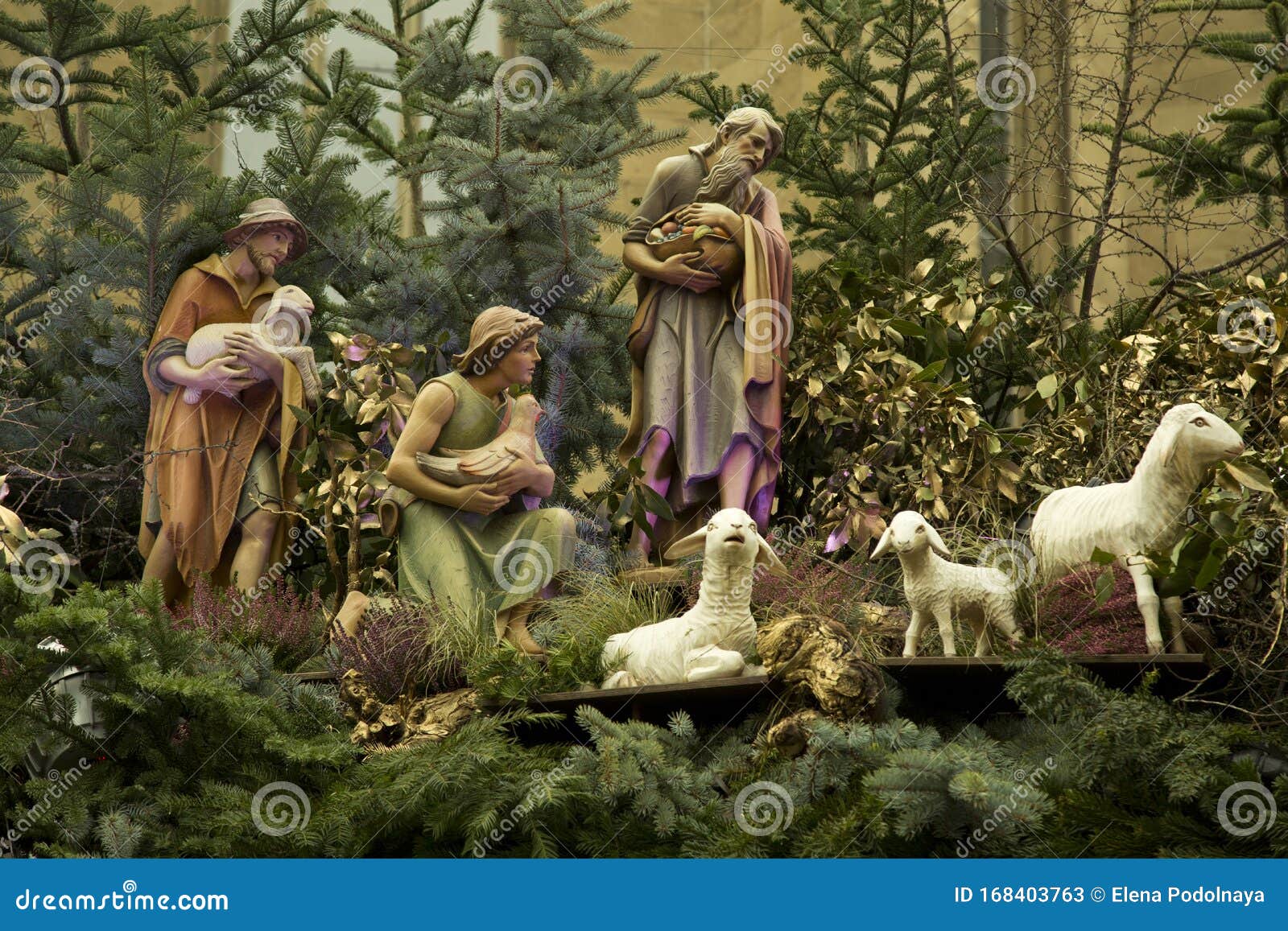 Nativity Scene on the Traitional Christmas Market in Stuttgart, Germany ...