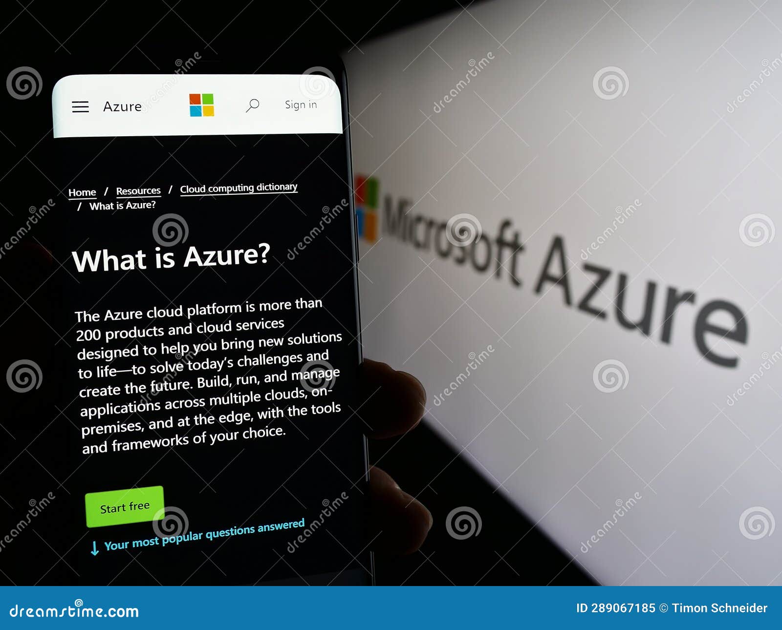 Person Holding Cellphone with Web Page of Cloud Computing Platform ...
