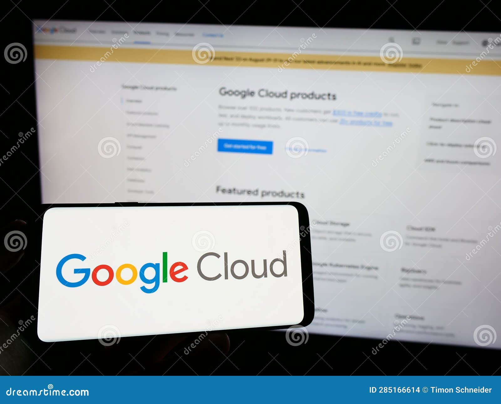 Person Holding Mobile Phone with Logo of Computing Services Google Cloud Platform (GCP) on ...