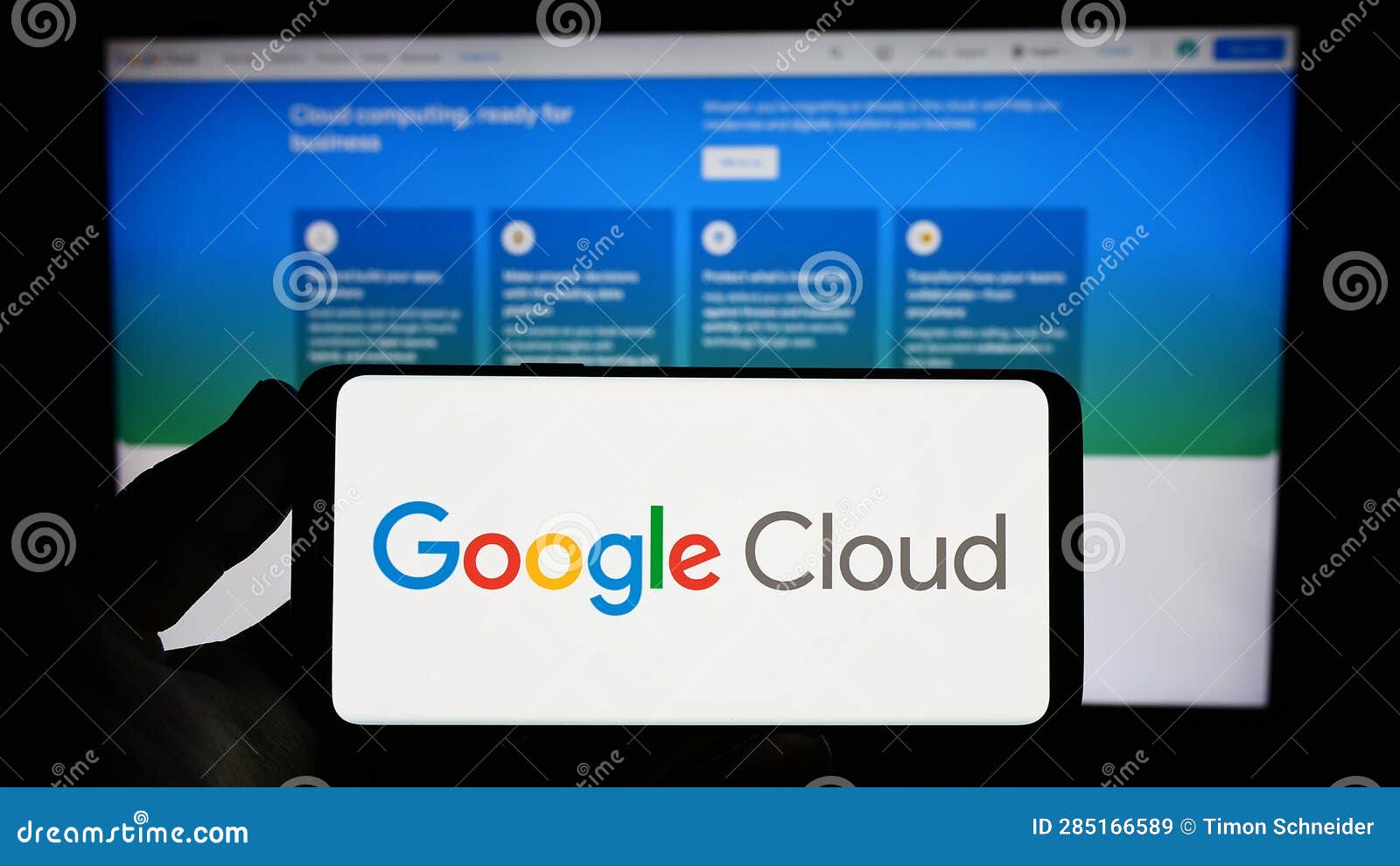 Person Holding Smartphone with Logo of Computing Services Google Cloud ...