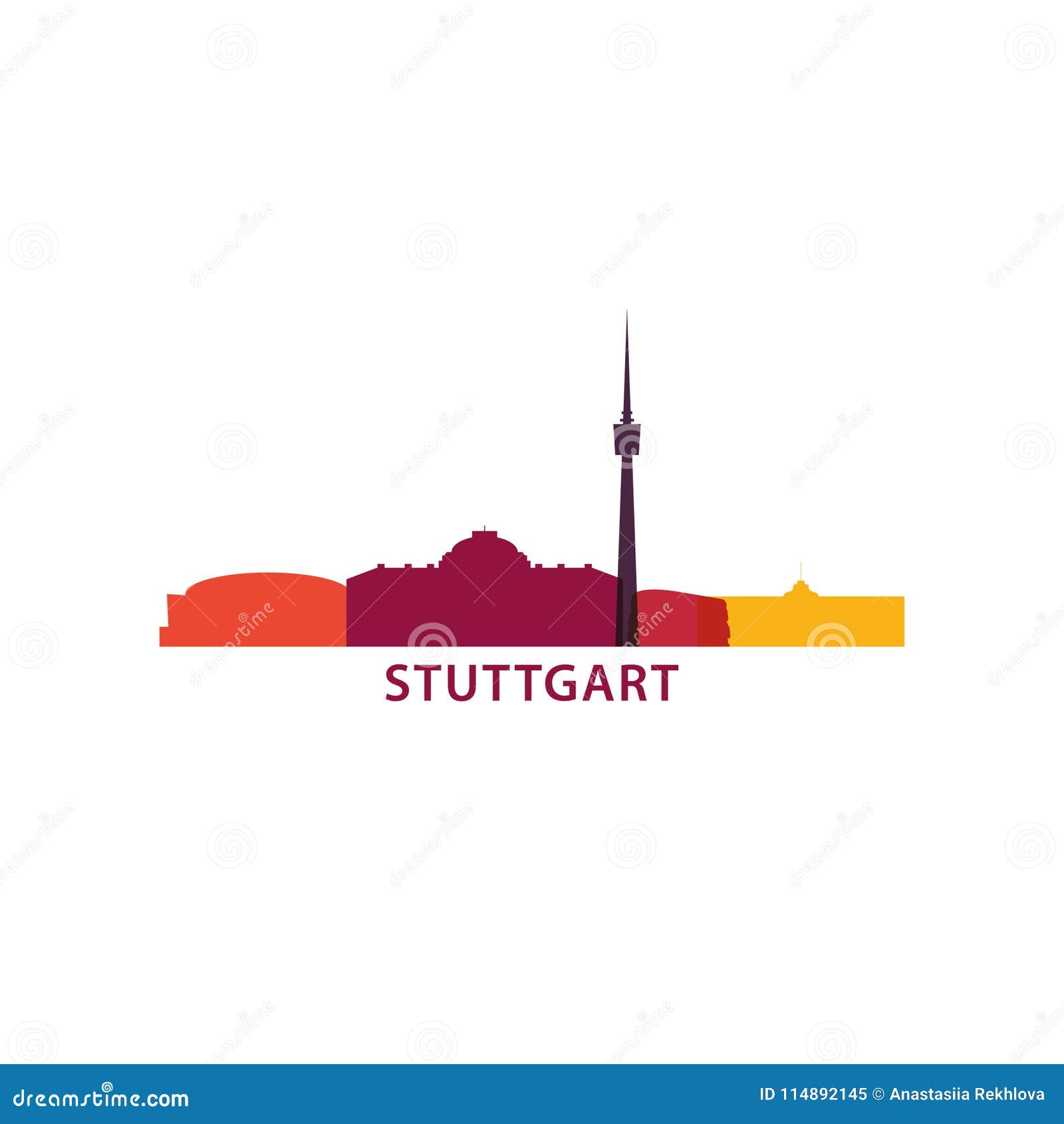 Stuttgart-Stadtskylineschattenbildvektor-Logoillustration Vektor ...