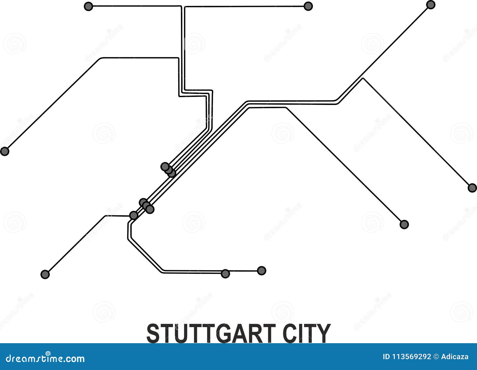 Stuttgart City map stock vector. Illustration of metro - 113569292