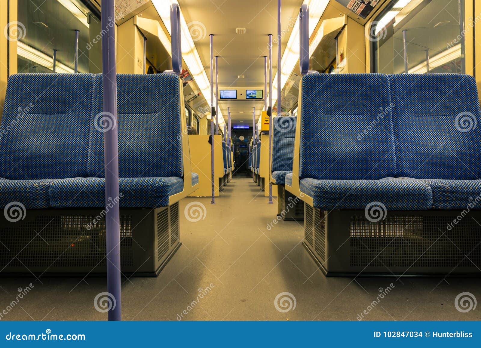 Stuttgart U-Bahn Nighttime Interior Empty Real German Subway Quiet ...