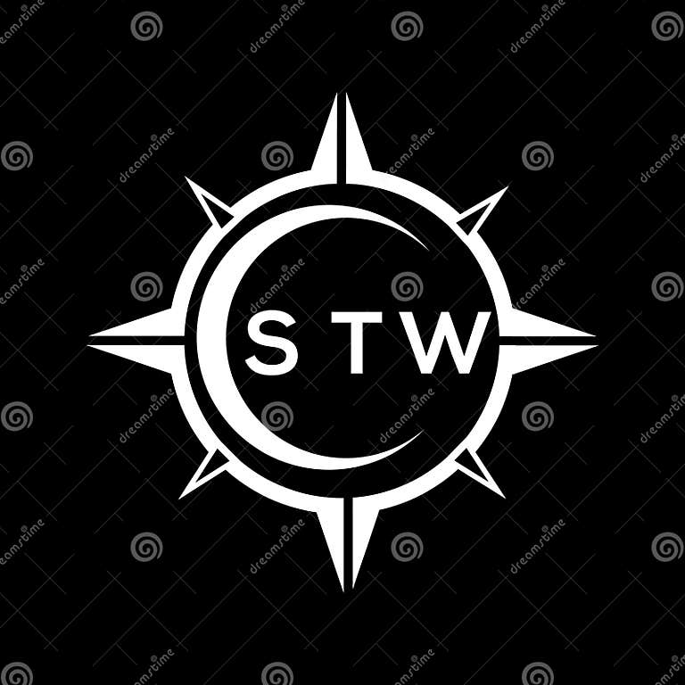 STW Abstract Technology Logo Design on Black Background. STW Creative ...
