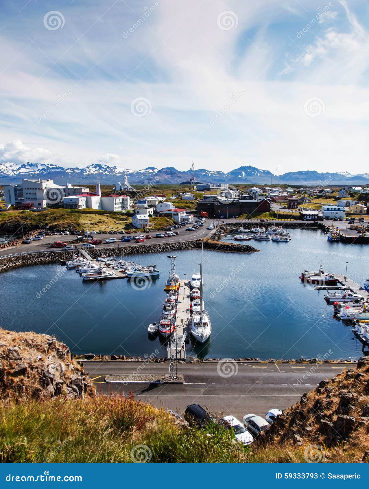 Stykkisholmur Harbor in a Sunny Summer Day Stock Image - Image of ...
