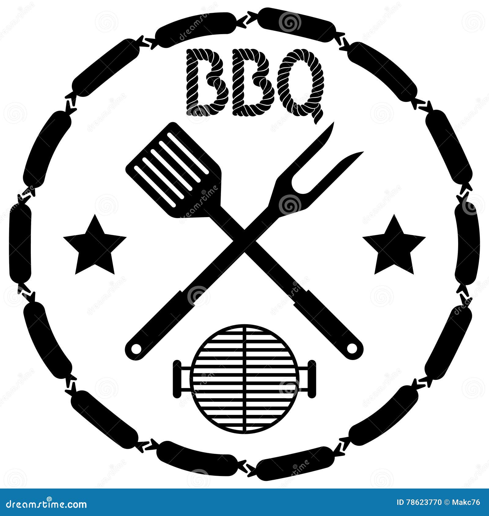 Style BBQ Barbecue Menu Stamp Stock Vector - Illustration of cafe ...