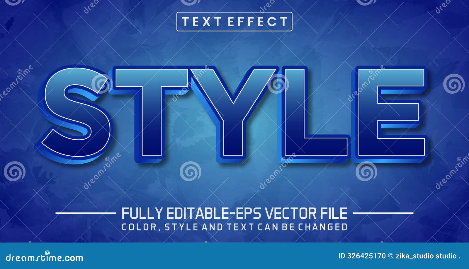 Style Blue Font Text Effect Editable Stock Illustration - Illustration ...
