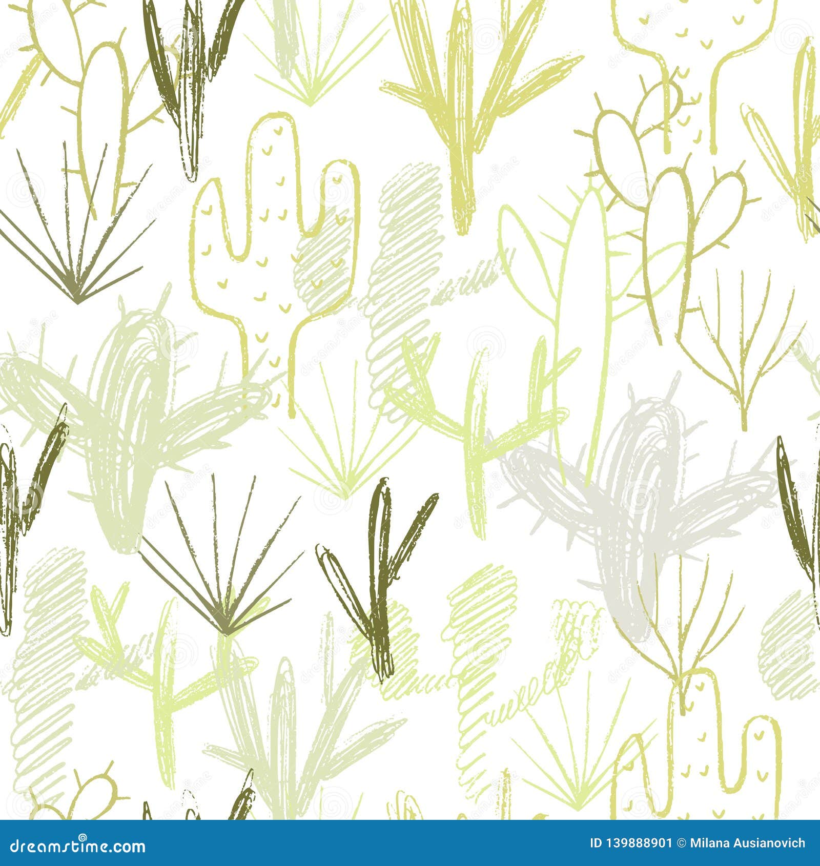 Style Cactus Set. Element of Seamless Pattern Stock Vector - Illustration of cacti, garden ...