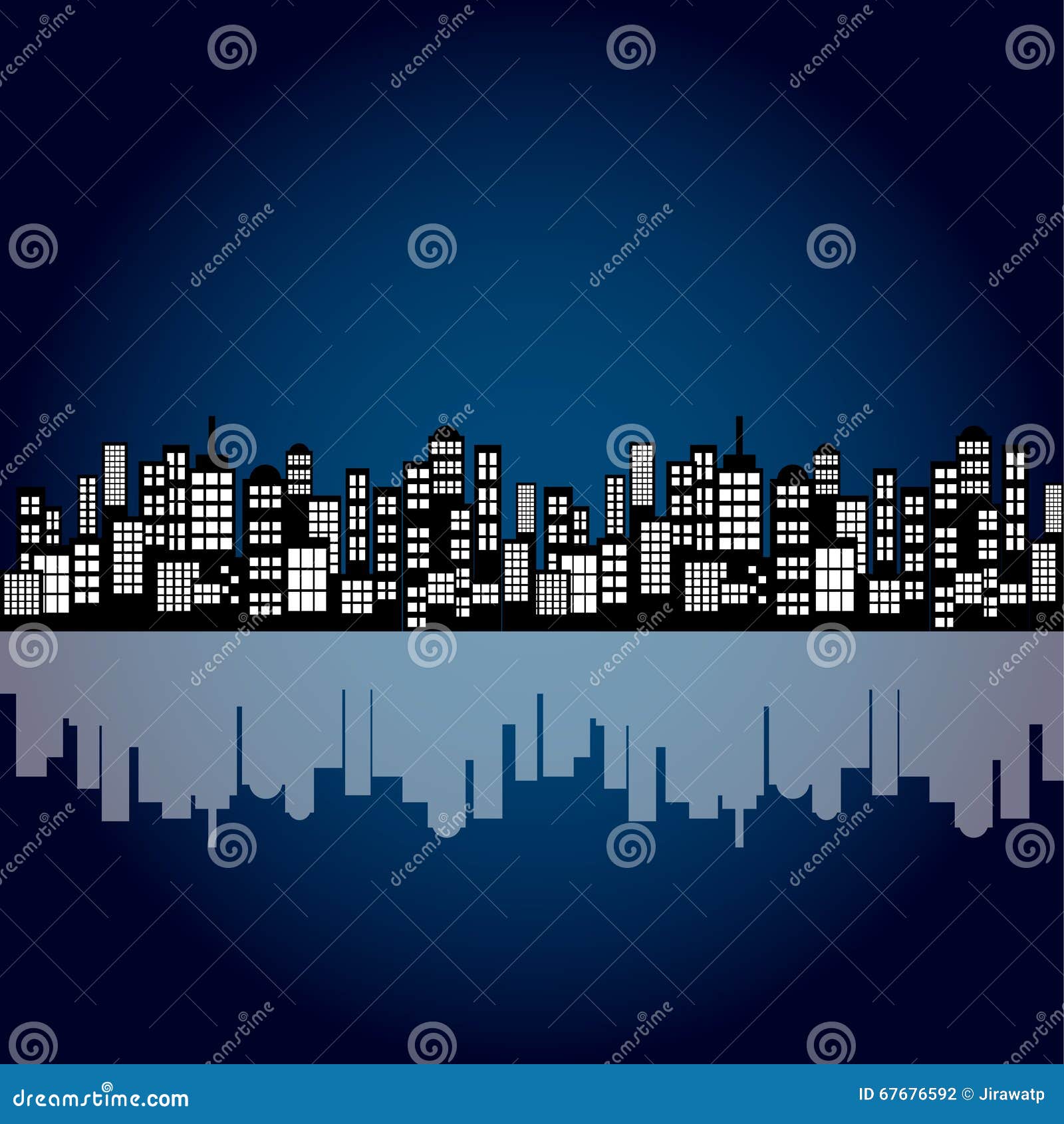 Style Cartoon Night City Skyline Background. Stock Vector ...
