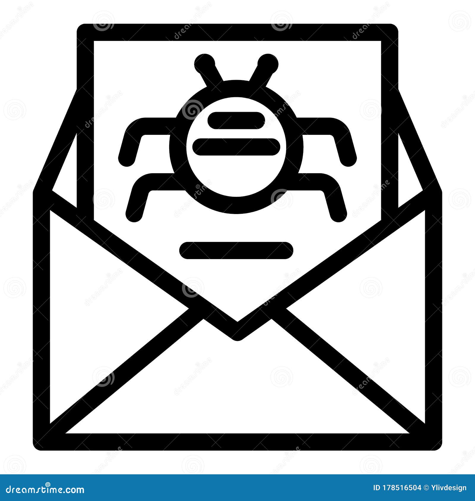 Style D'icône De Fraude Du Virus Par Courrier électronique Illustration ... Style D'icône De Fraude Du Virus Par Courrier électronique Illustration ...