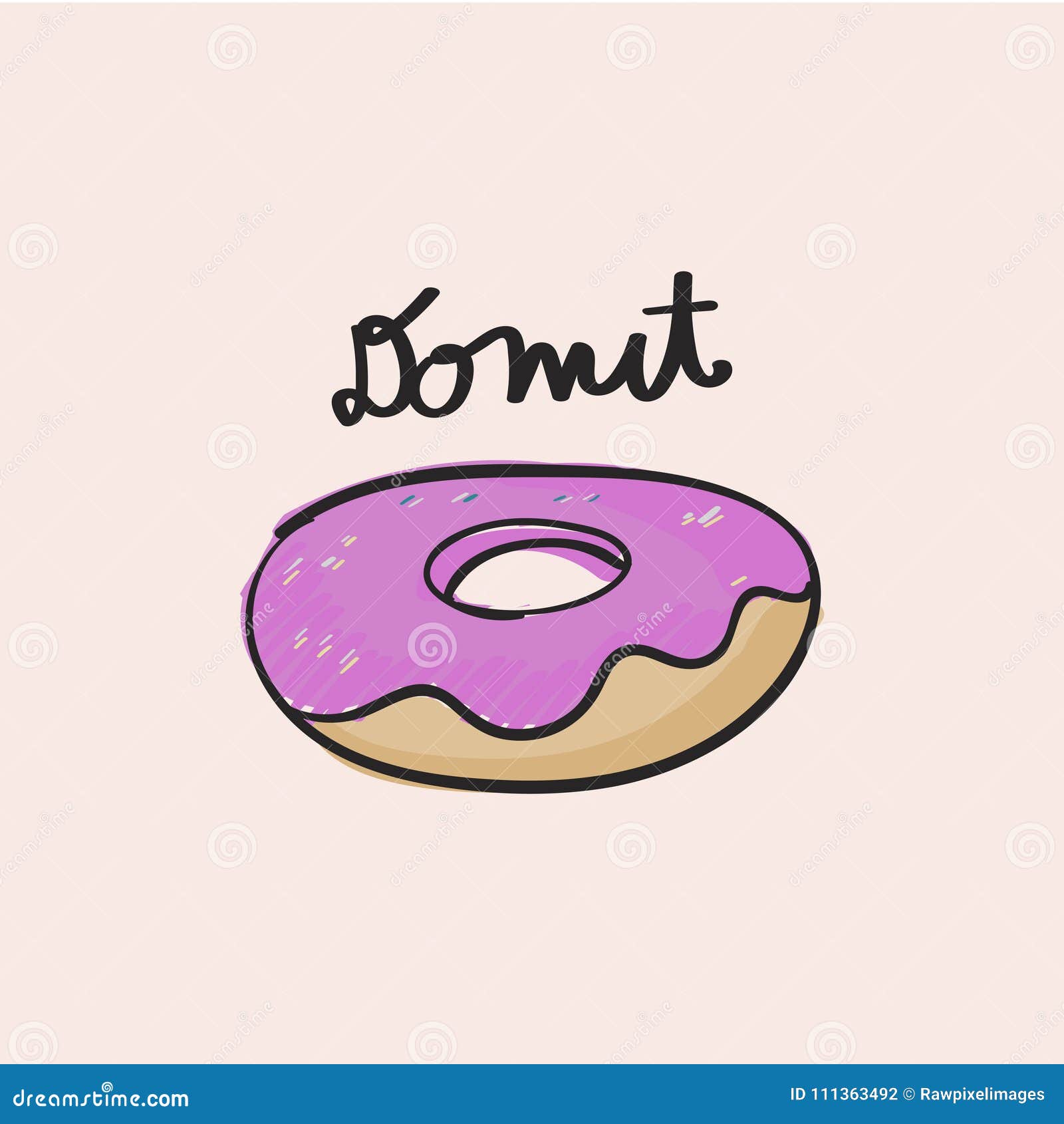 Style De Dessin D'illustration De Beignet Illustration Stock ...