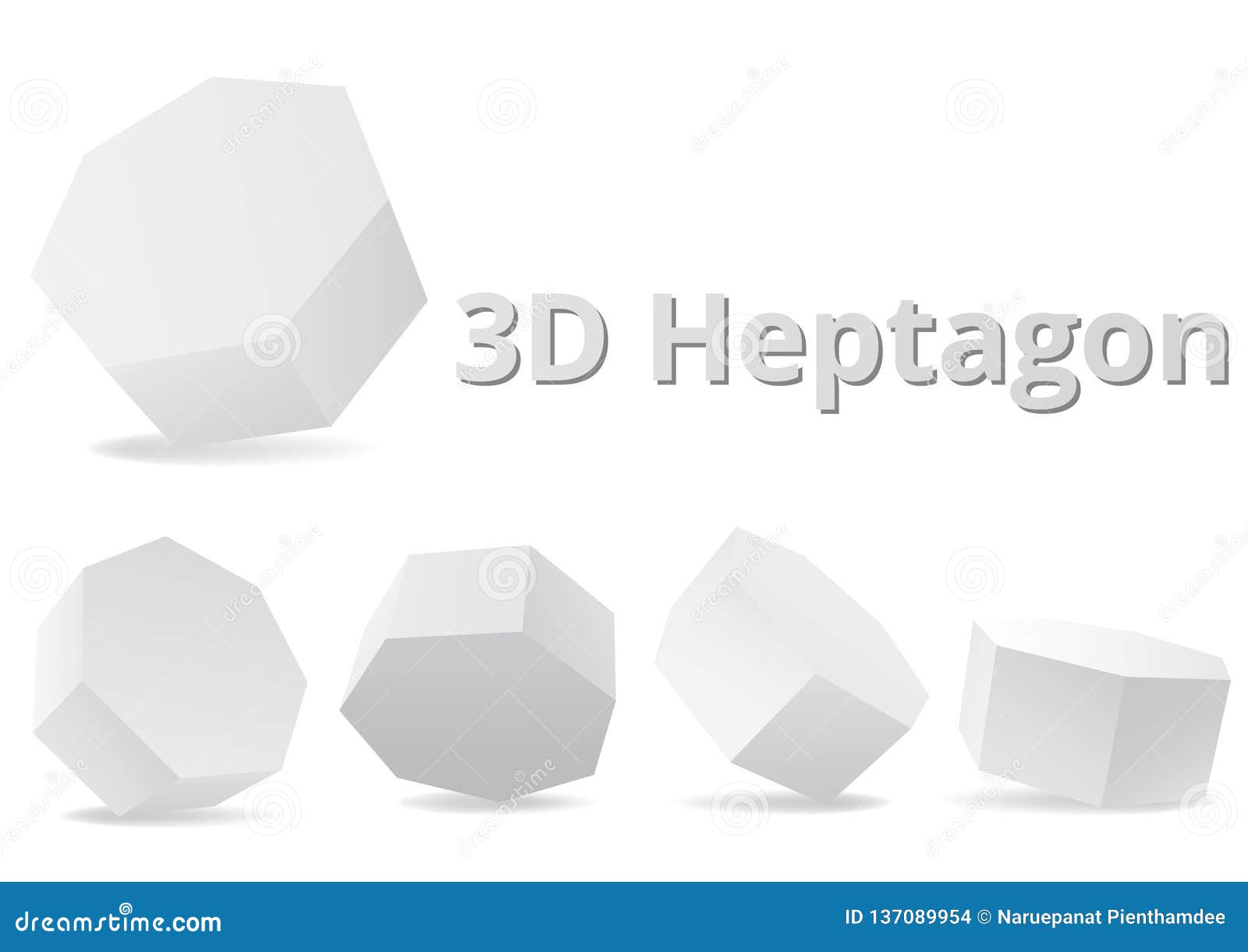 Style De La Forme 3D De Heptagone Illustration de Vecteur - Illustration du sphère, illustration ...