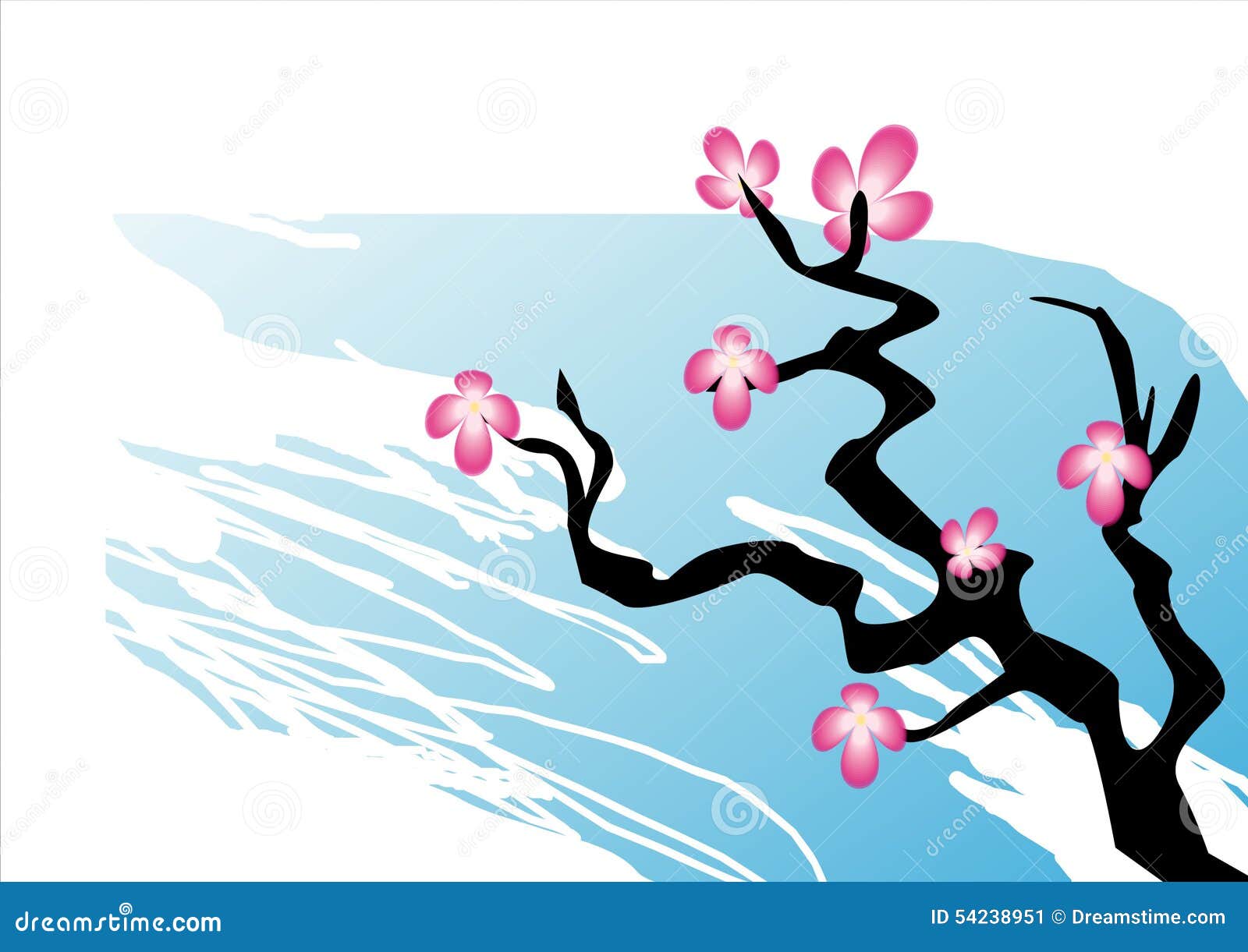 Style de Sakura Japanese illustration stock. Illustration du bleu ...