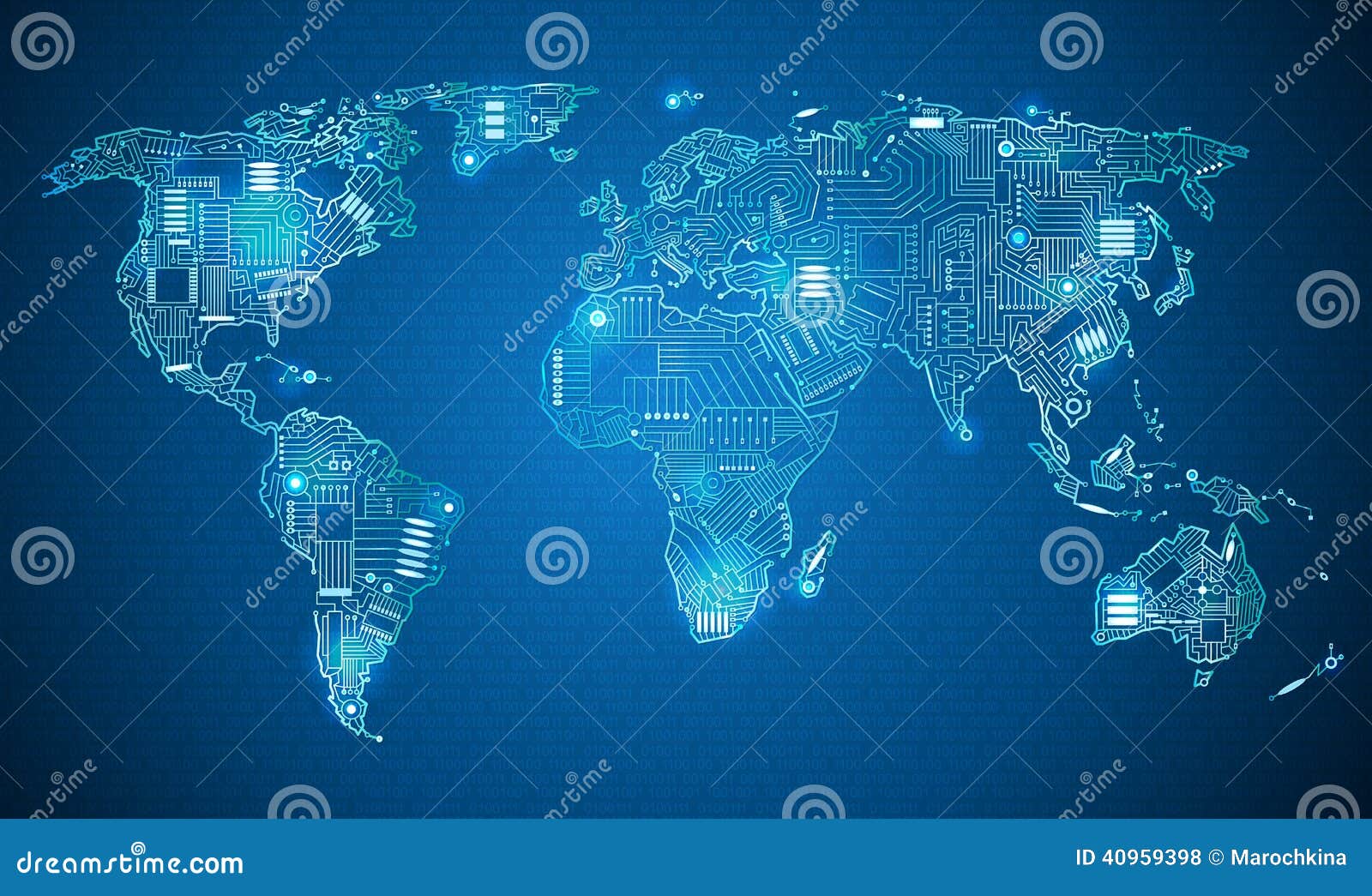 Style De Technologie De Carte Du Monde Illustration de Vecteur ...