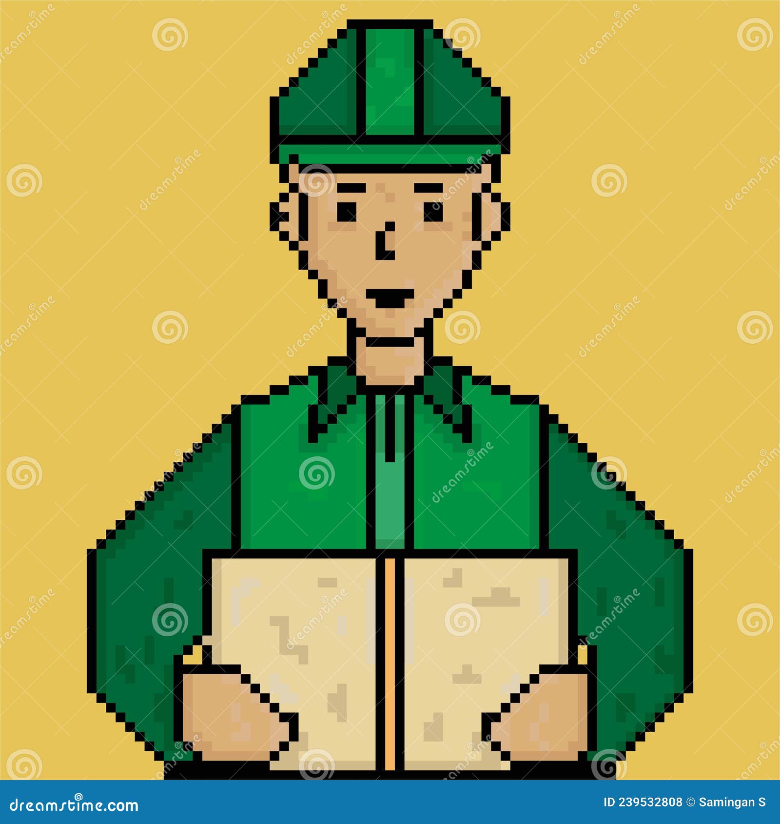 Style Design Pixel Parcel Courier Service Illustration Stock Vector ...