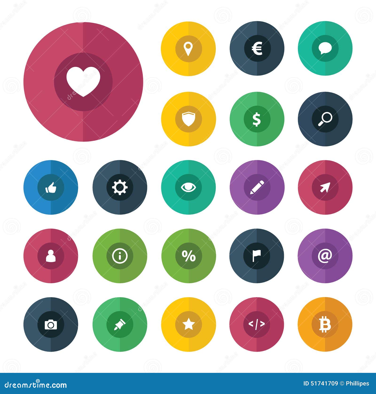 Style Flat Design Ui Kit Icons for Webdesign Template Stock Vector ...